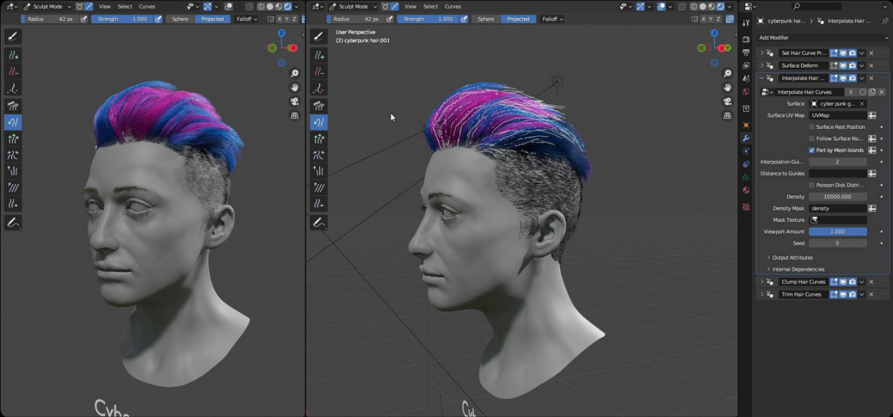 Convert 3D Hair Curves & Geometry Nodes To Mesh In Blender Easy